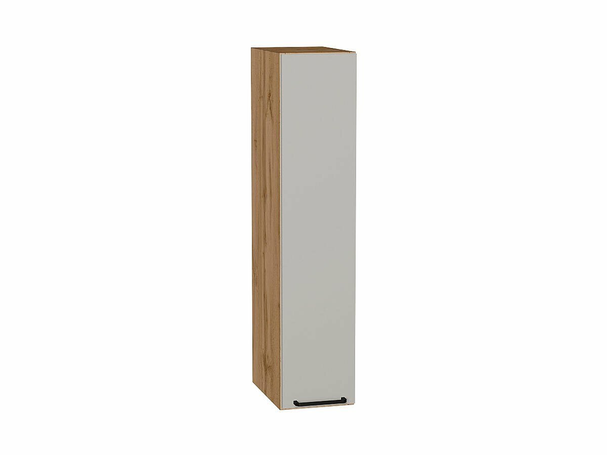 Шкаф верхний бутылочница Флэт, цвет фасада Light Grey In 2S, цвет каркаса Дуб Вотан, 920/200/318 мм