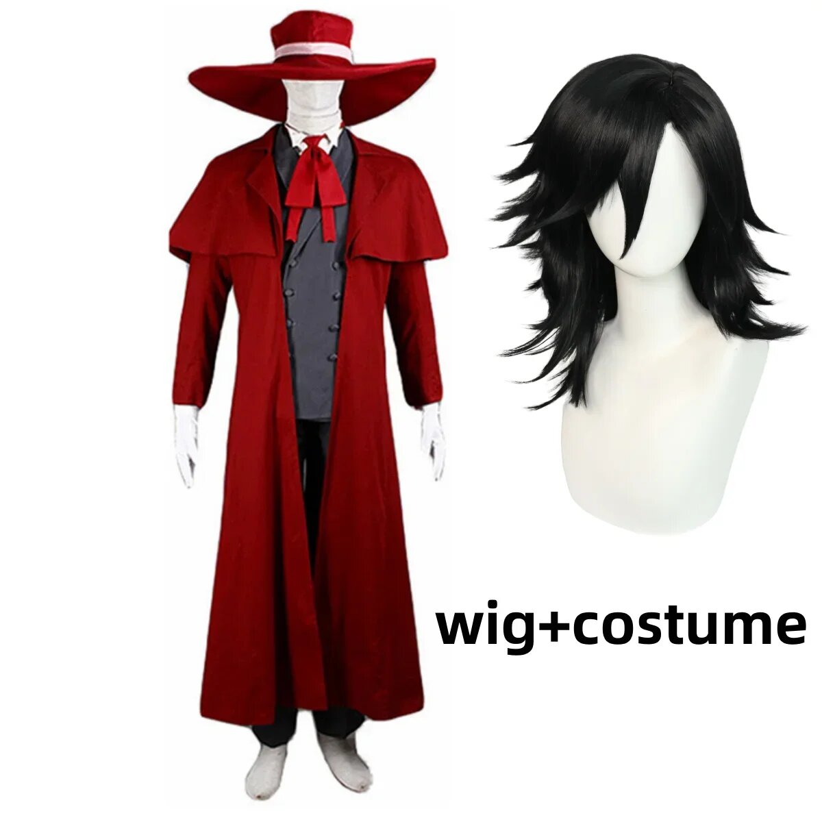 Костюм Алукард из аниме Хеллсинг XXL, man suit wig