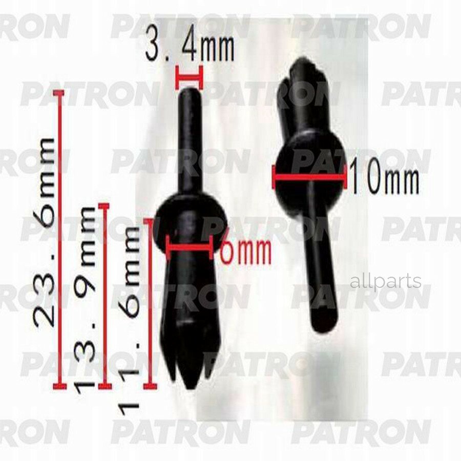 PATRON P37-0193 Клипса пластмассовая Audi, GM, Opel, Porsche, Seat, Skoda, Volkswagen применяемость подкрылки, защит