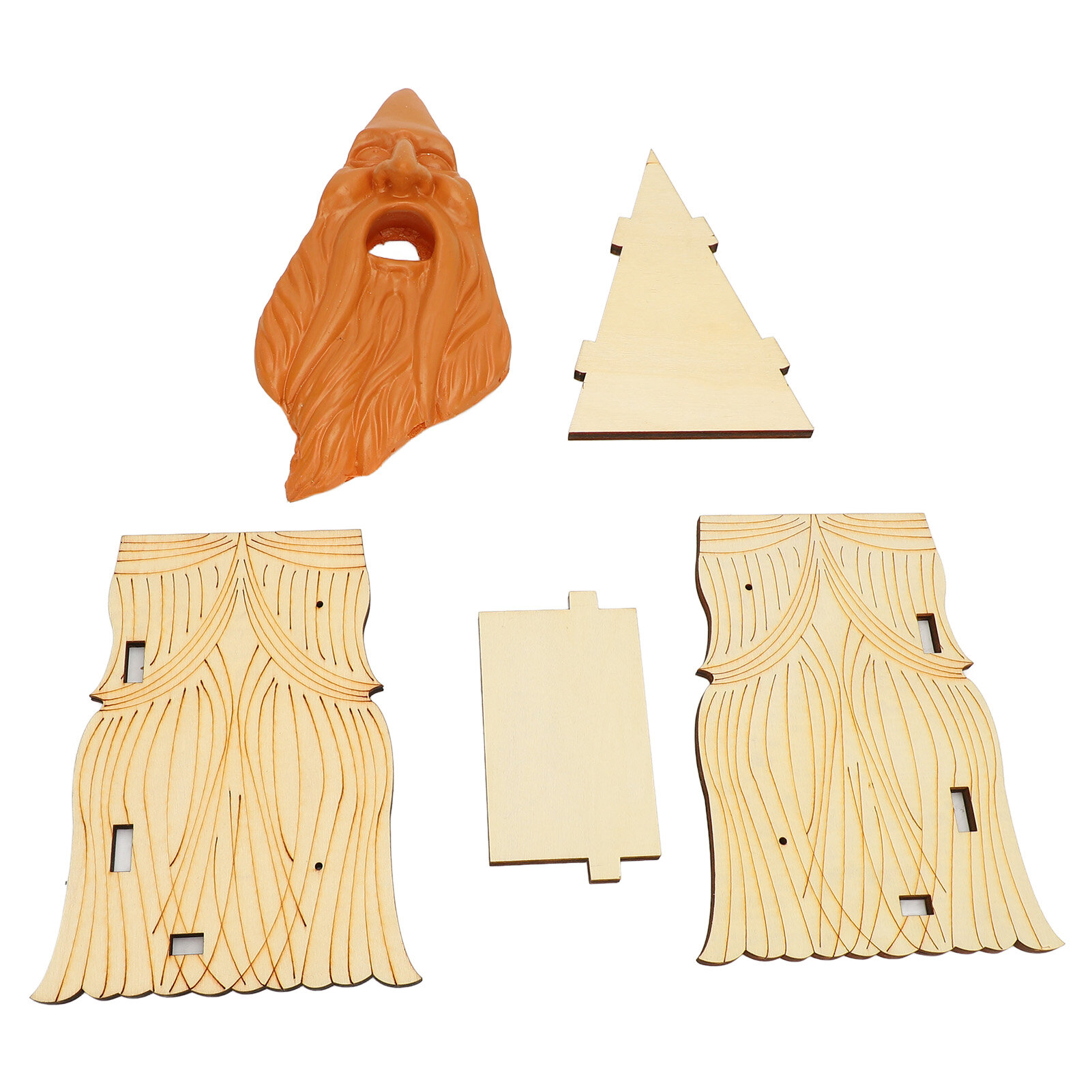 Подвесной птичий домик Латексное лицо старика Деревянная доска Декоративный скворечник для сада, двора