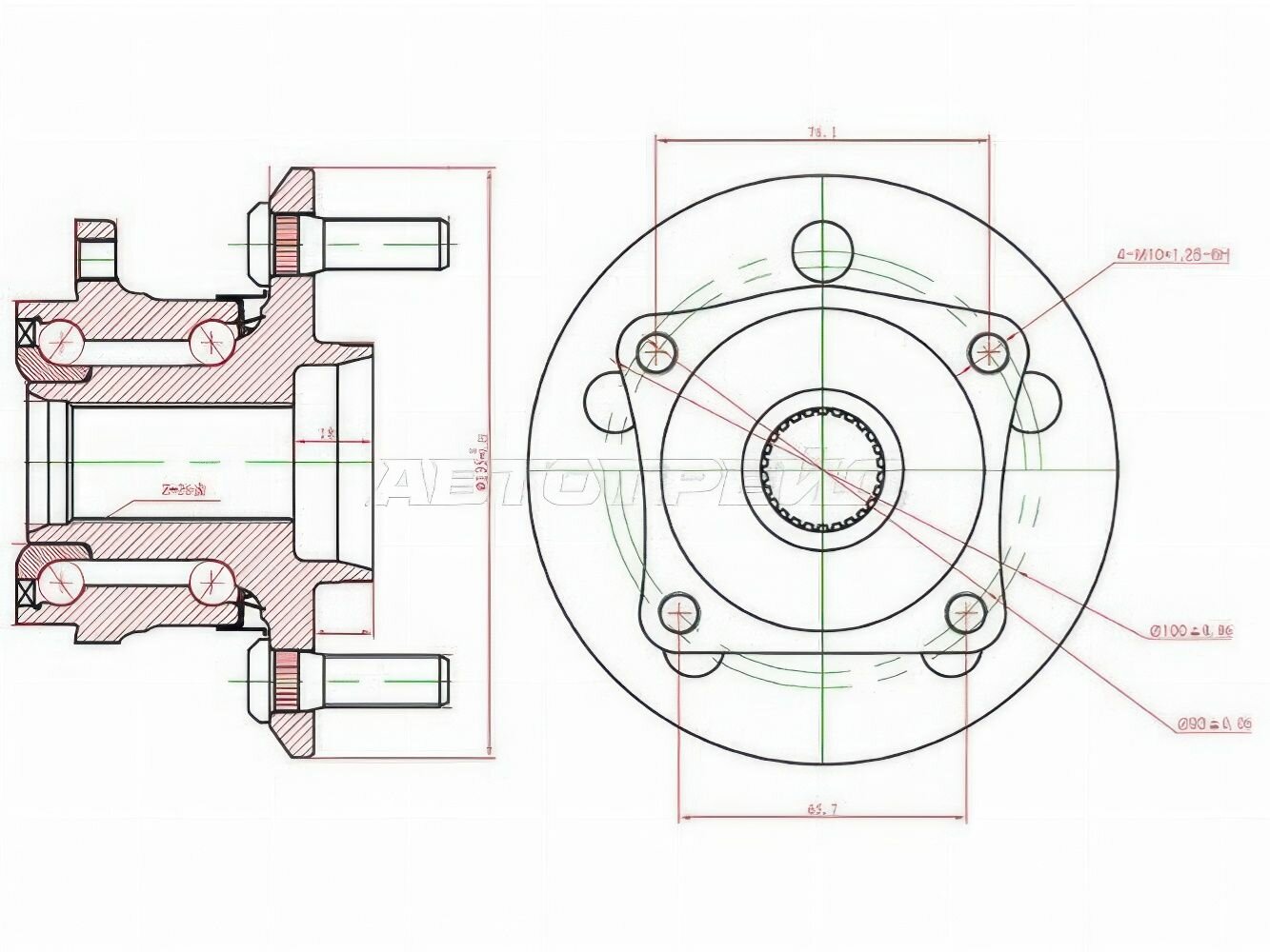 Ступица задняя для Тойота Авенсис, Калдина, Королла Матрикс, Виста Виста Ardeo, Виш арт ST4241032100 SAT