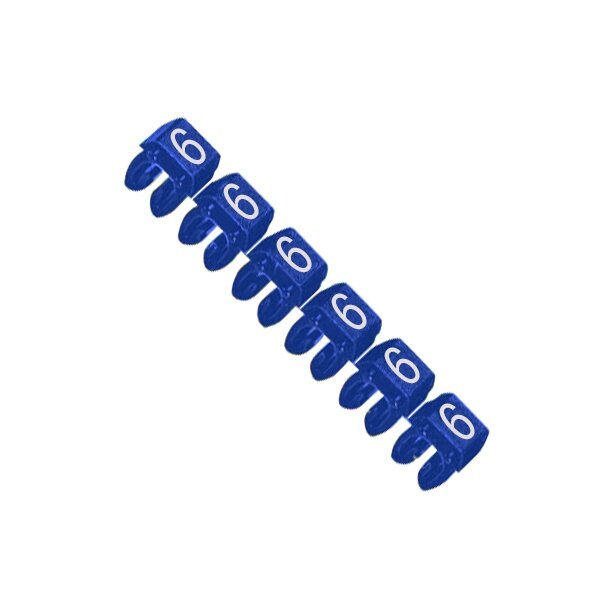 Маркер для провода 1.5-2,5 мм. кв. CAB3 Legrand - "6" синий