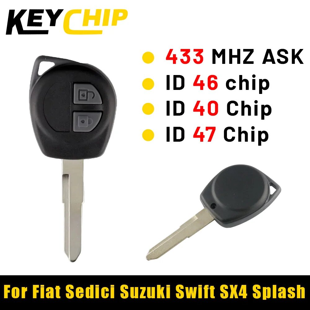 KC ID40 ID46 ID47 ЧИП Для Suzuki Swift SX4 Splash Для Fiat Sedici 2005-2012 Для Ignis Xcross Cultus 2013-2022 433 МГц Дистанционный ключ 40 Chip