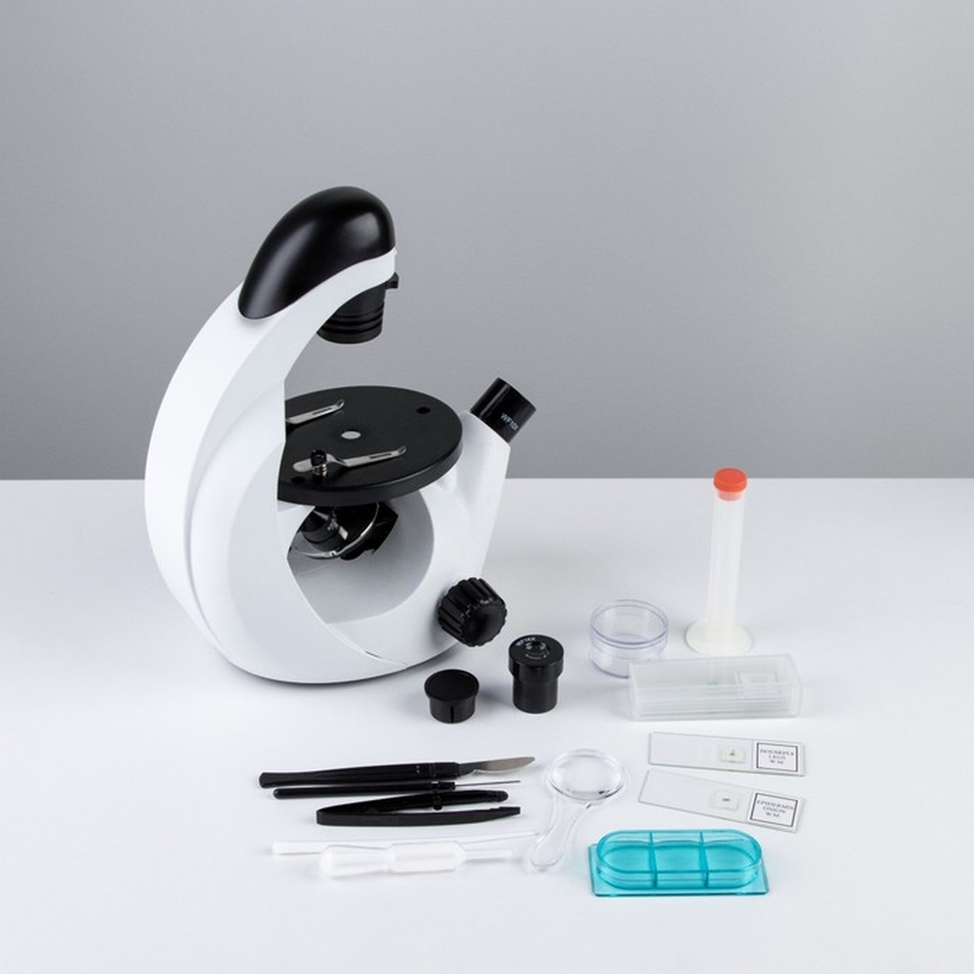 Микроскоп Сима-ленд, лабораторный, монокуляр, металл/пластик, белый/черный