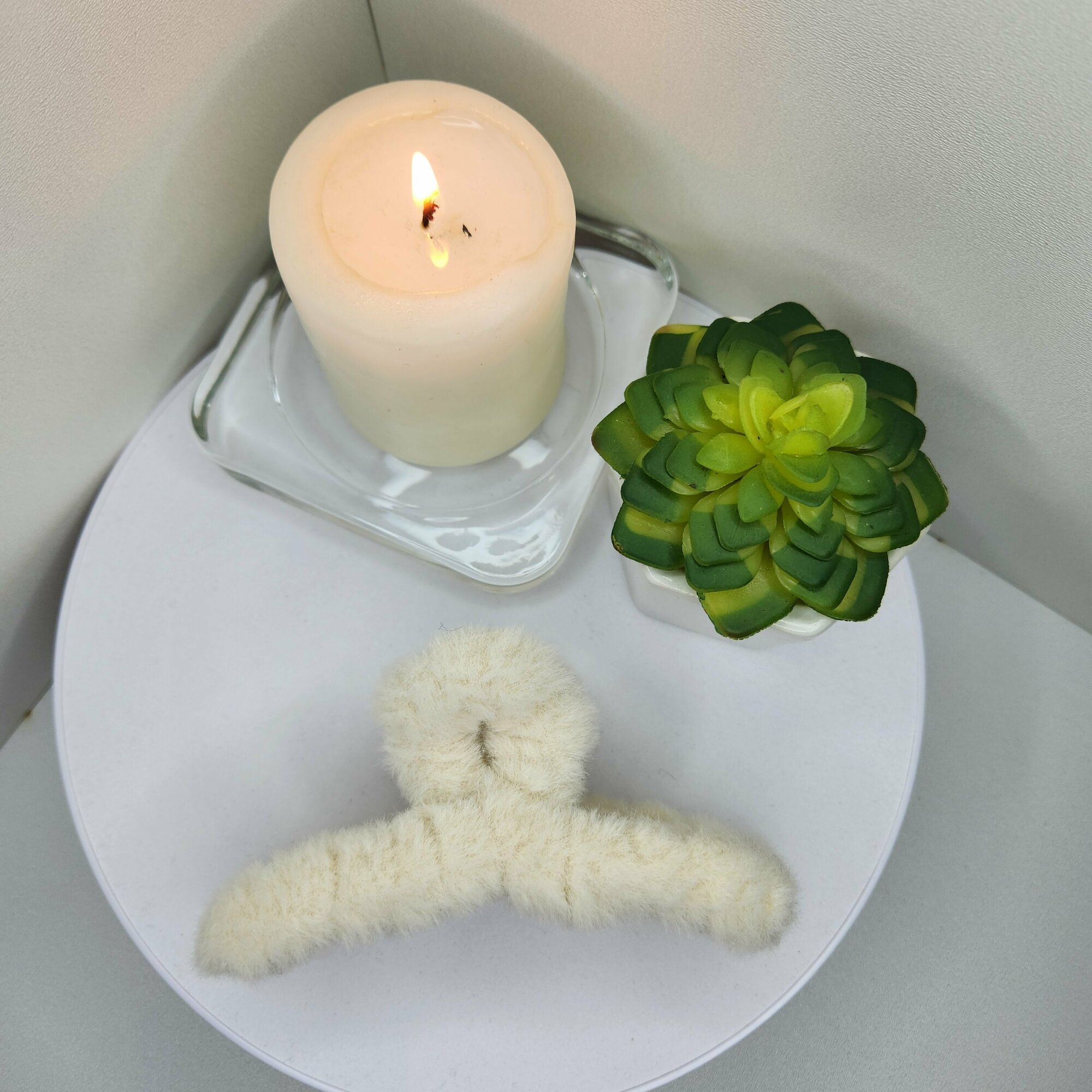 Заколка-краб TopAccessory, для девочек, бежевый, искусственный мех, 12см