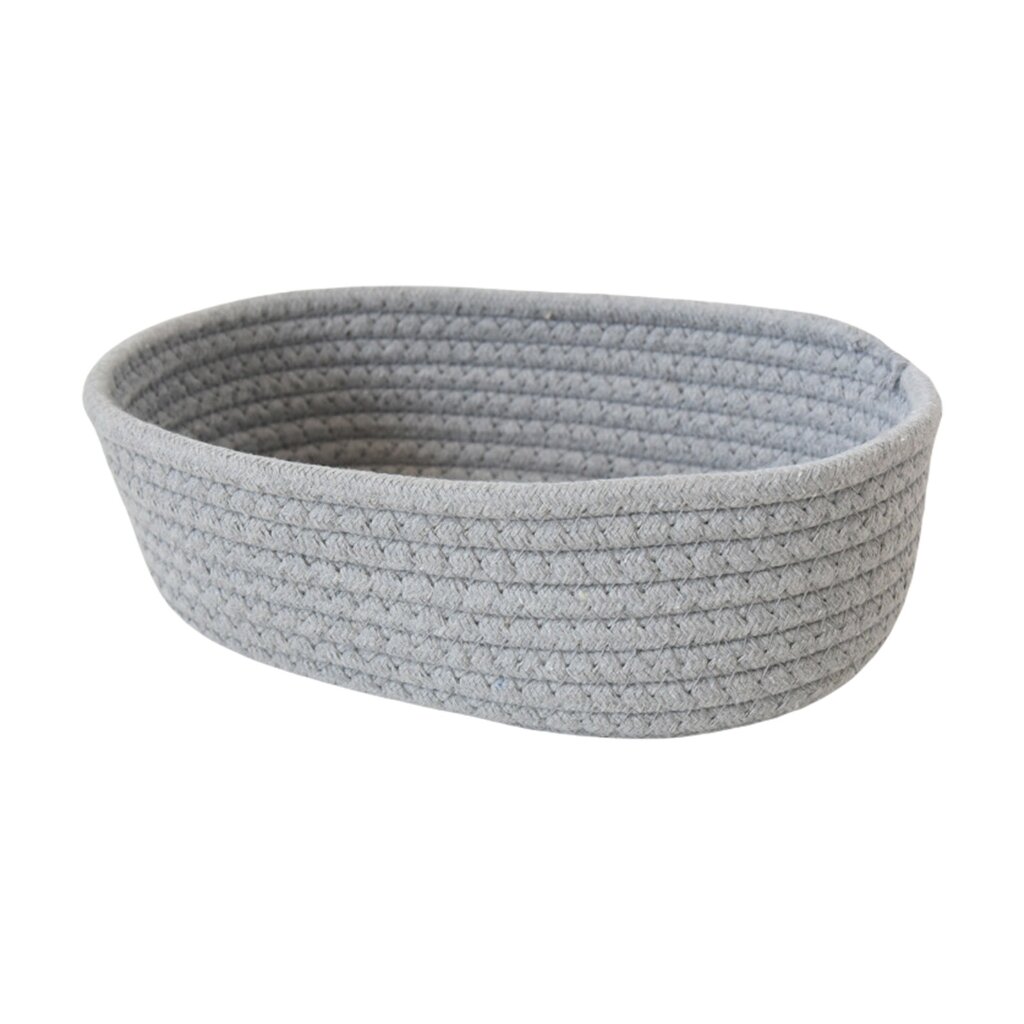 Корзина для хранения, организованная корзиной из хлопчатобумажной веревки, корзина для хранения туалетных принадлежностей для ванной комнаты-серая