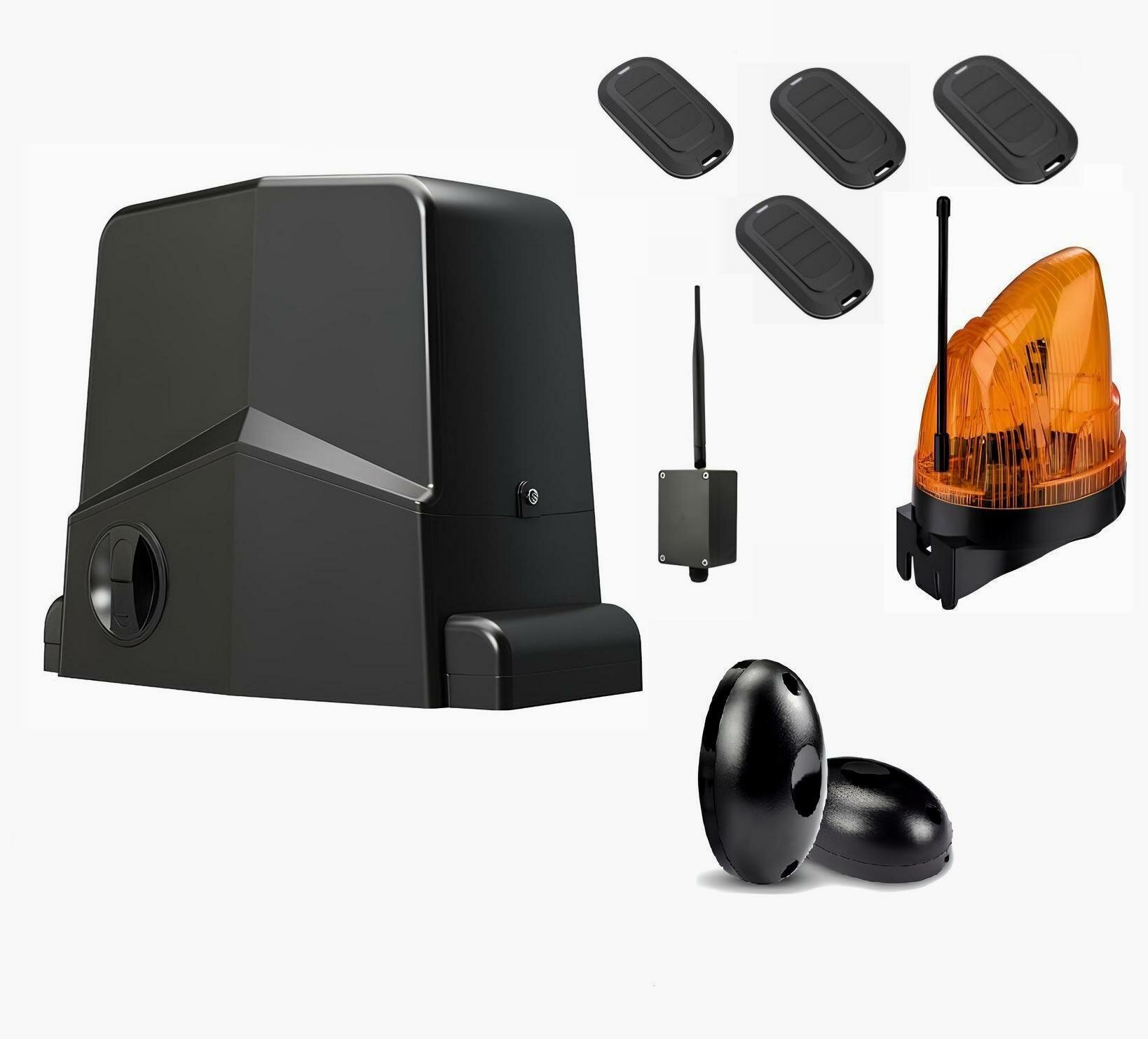 Автоматика для откатных ворот ARW-600MKIT FULL-1K-BT-T4, комплект: привод, 4 пульта, лампа, фотоэлементы, Bluetooth-модуль