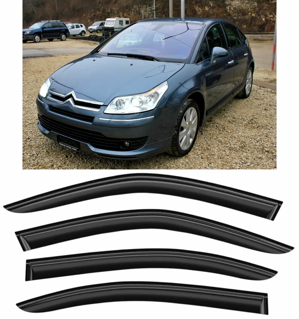 Дефлекторы боковых окон CITROEN Ситроен C4 5дв. хэтчбек (2004 -2014) I