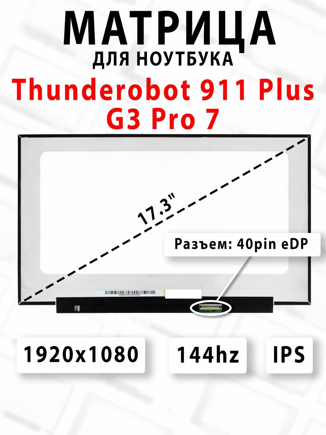Матрица для ноутбука Thunderobot 911 Plus G3 Pro 7 - (1920x1080 - 144Hz)