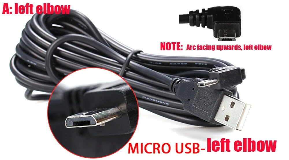 Новый изогнутый удлиненный кабель MICRO USB для автомобильной зарядки 70mai Micro usb left elbow