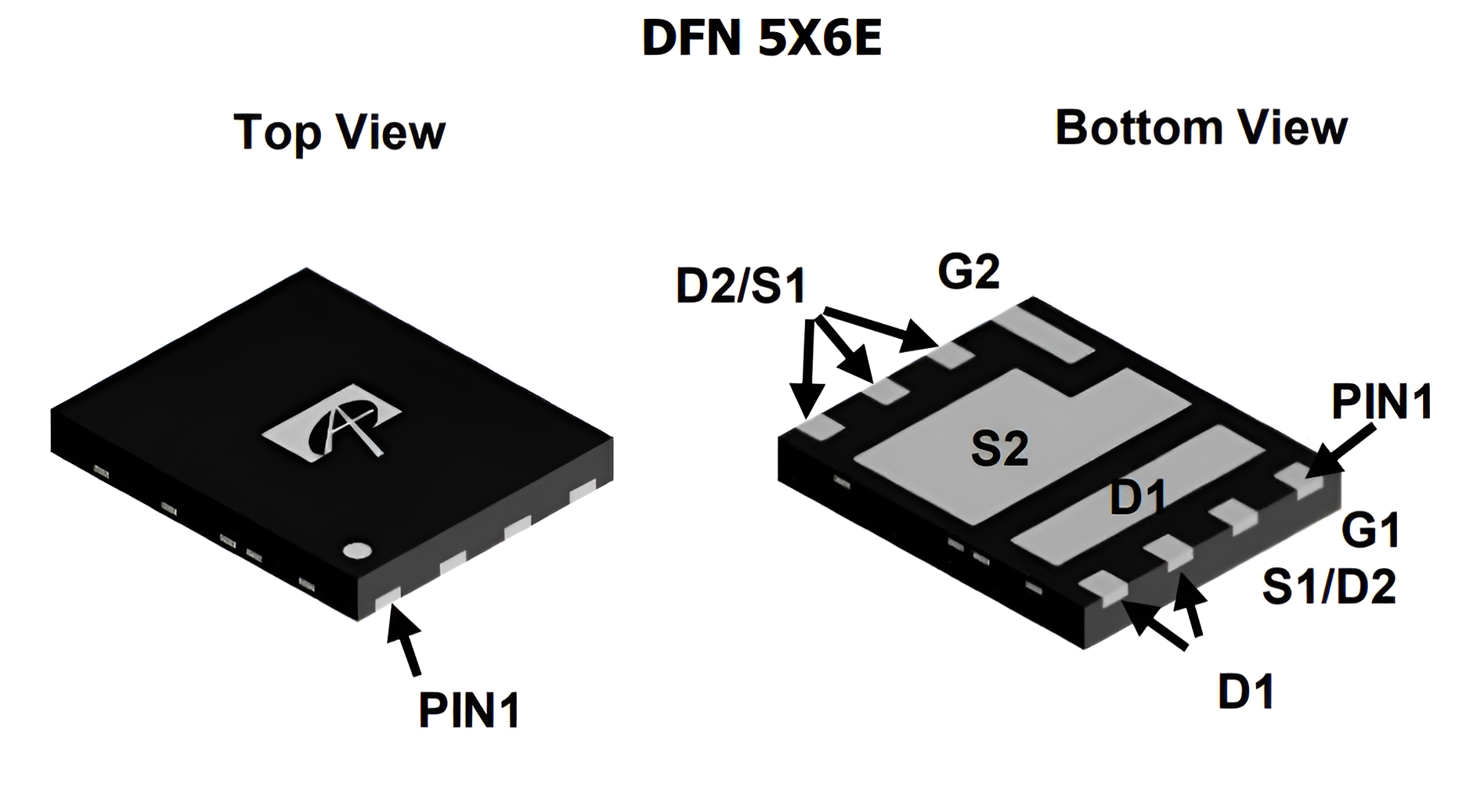 Микросхема AOE6936 Dual N-Channel MOSFET 30V 85A DFN5X6E