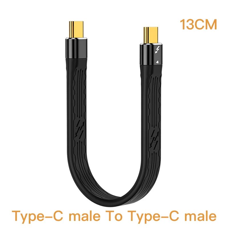 Кабель Type-C - Type-C, 13 см, черный