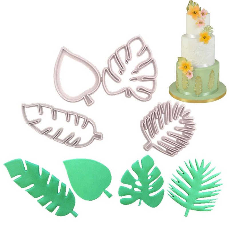 4 шт./компл, формочка для печенья с листьями, форма для украшения торта, форма для печенья, сделай сам, форма для печенья, инструменты для выпечки для кухни