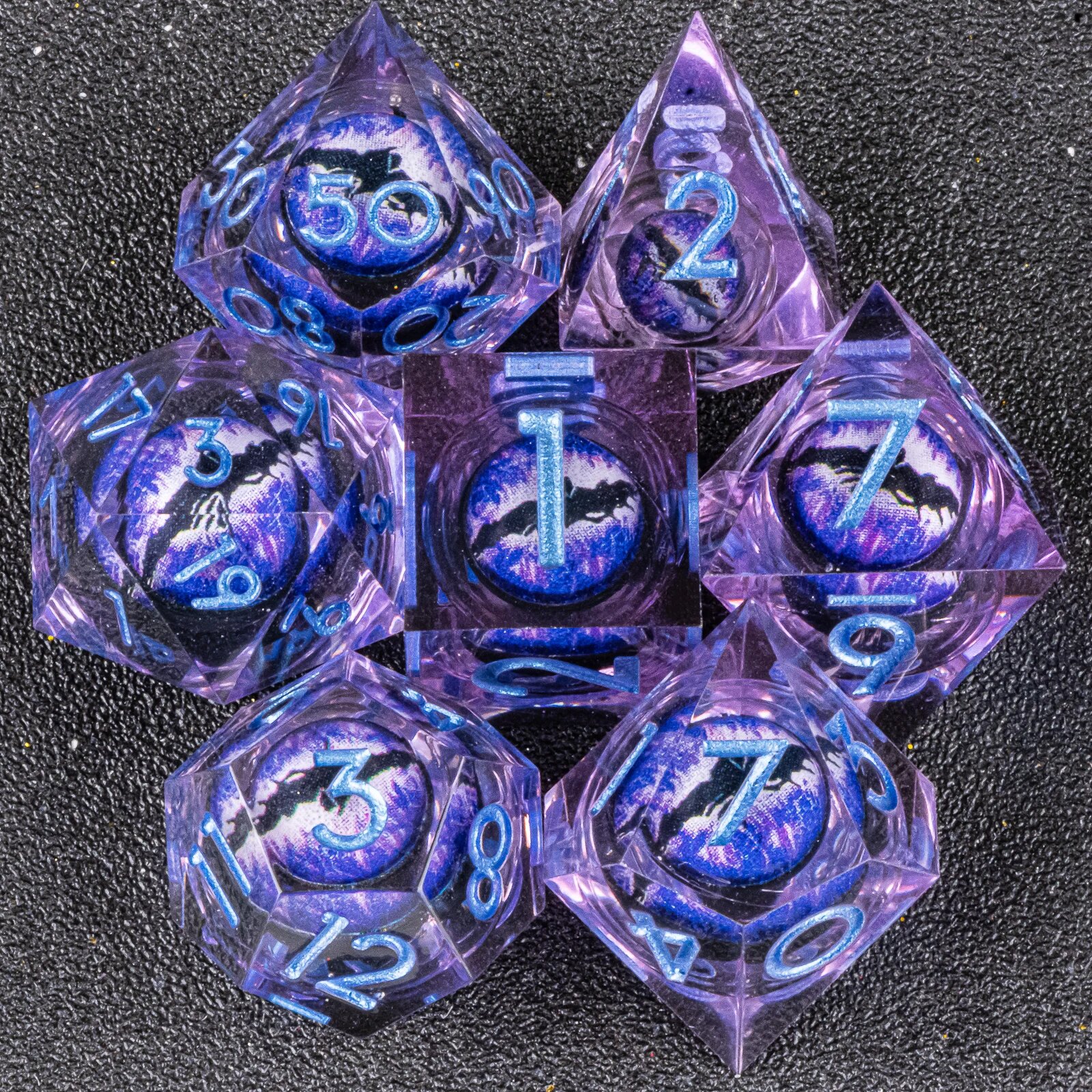 Набор кубиков для D&D из смолы, фиолетовый, AG03