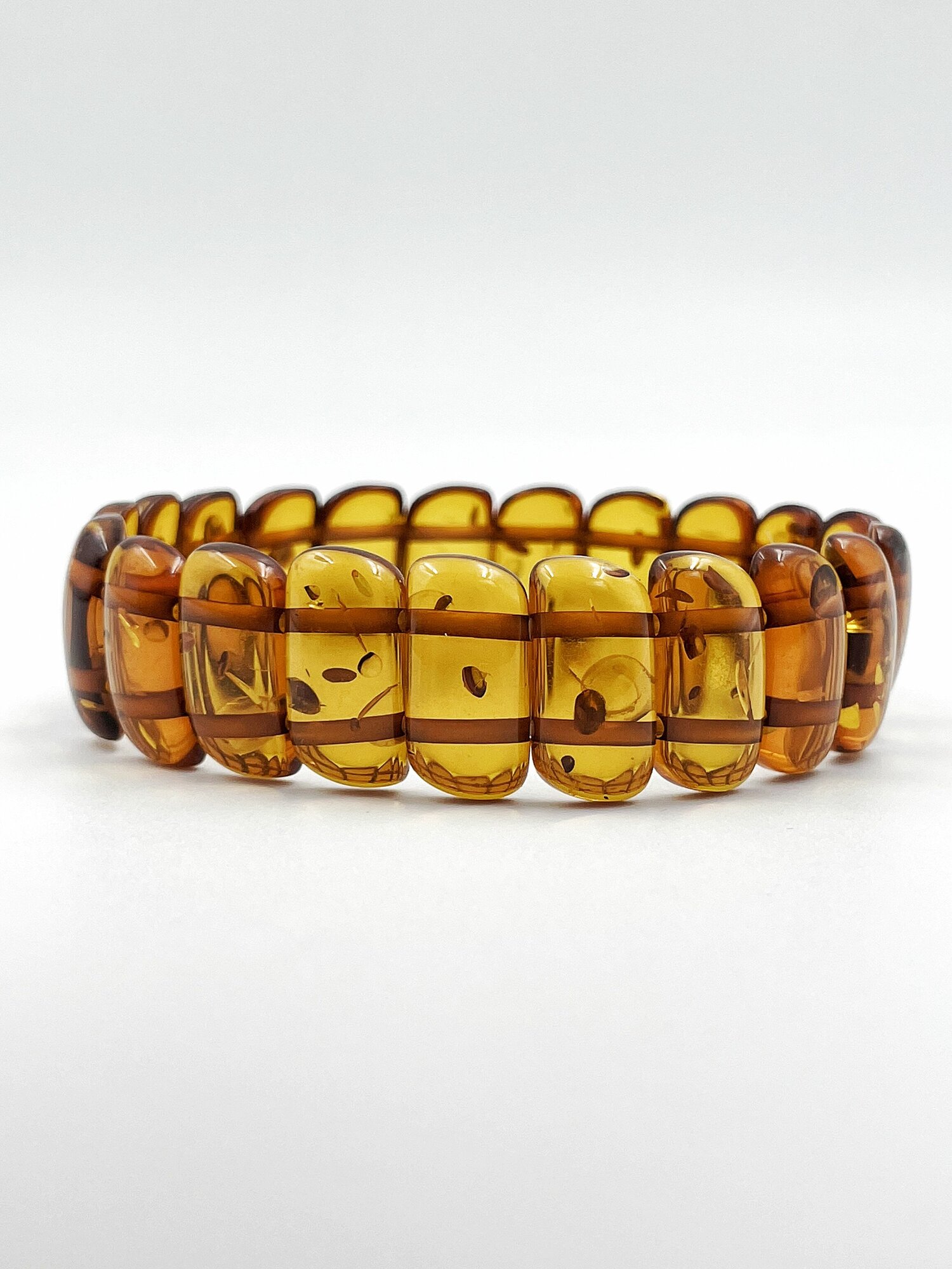 Браслет-манжета, янтарь прессованный