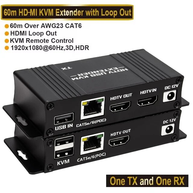 HDMI удлинитель TITAK 60M Европейская вилка (EU Plug), 60M KVM