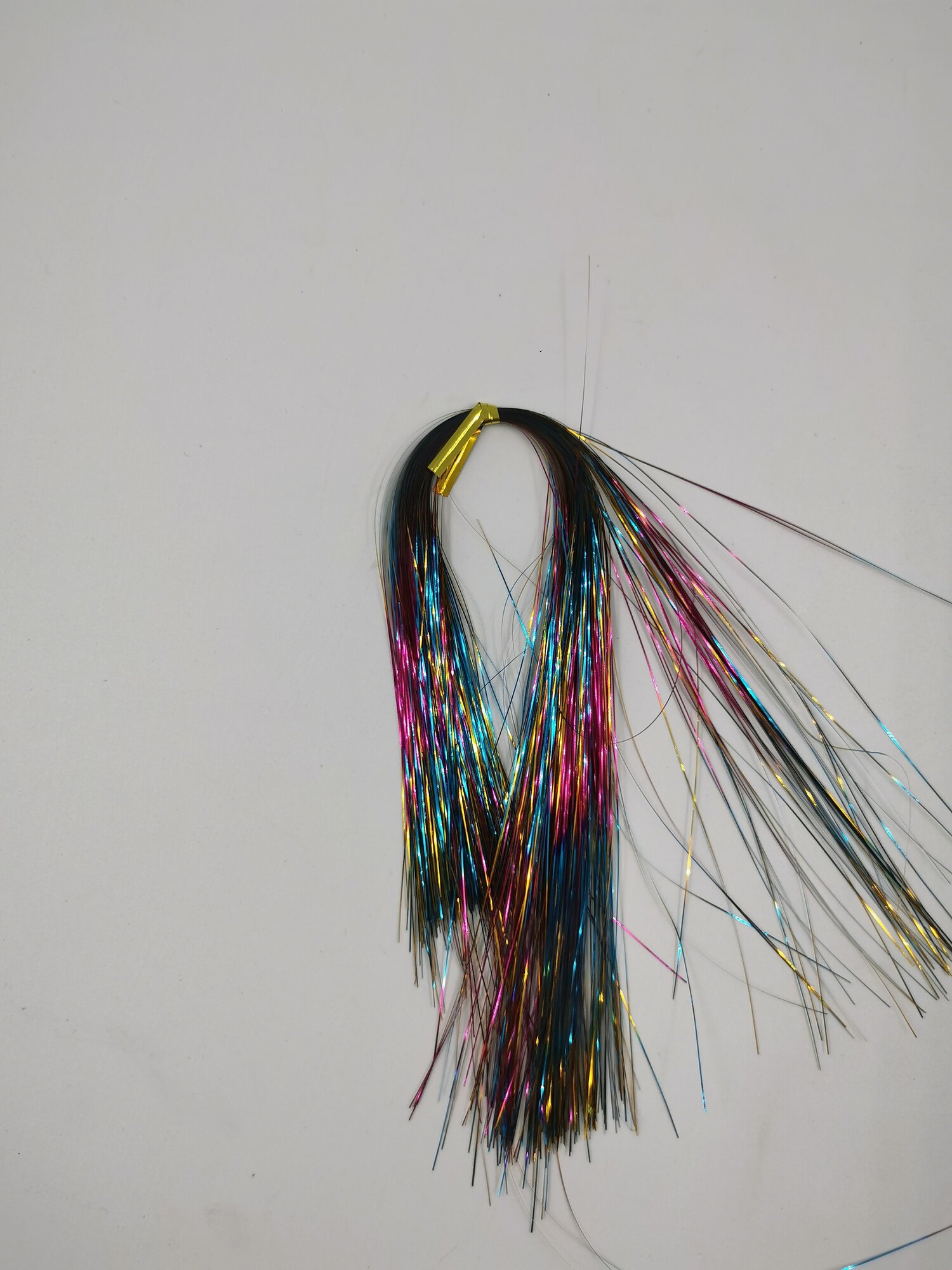 Люрекс голографический для вязания мушек. Разноцветный плоский.