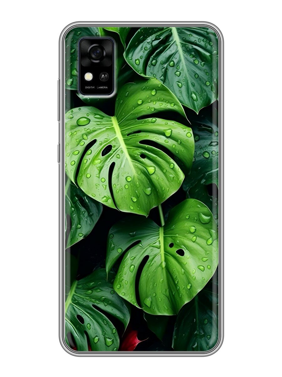 Чехол для ZTE Blade A31 с принтом Листья (ЗТЕ Блейд А31)