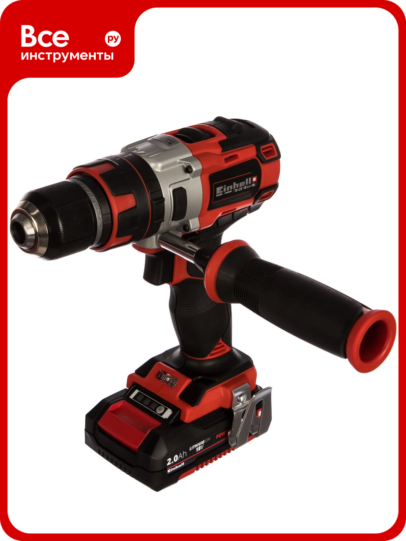 Аккумуляторная дрель-шуруповерт с бесщеточным двигателем, 60 Нм, 2 режима скорости, быстрая смена насадок и встроенная подсветка