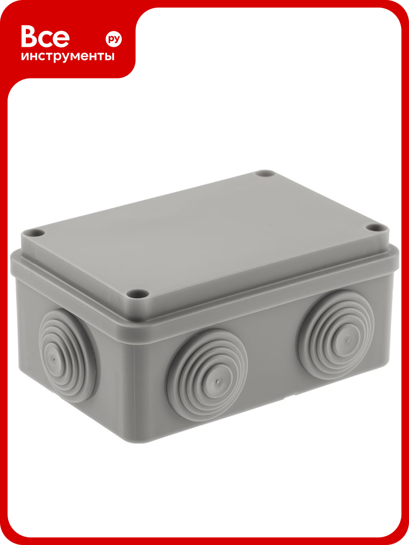 Распаечная коробка ЭРА KORv12080506g открытой установки, на винтах, 6 гермовводов IP55 Б0052730, предназначена
