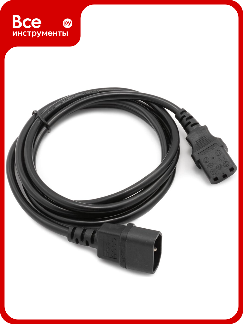 Кабель питания A1 1.8 м, С13-С14, 3x1 мм², 2200 Вт, черный A1-PC1-C13-C14-1.8M