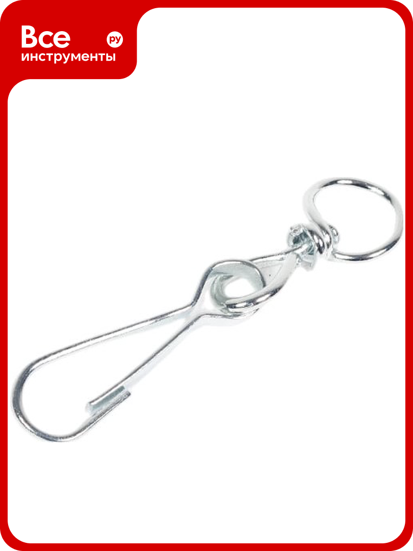 Карабин с вертлюгом VIPКрепеж, 40 мм, 2 шт, из оцинкованной стали, промышленный фиксатор с вращающимся механизмом