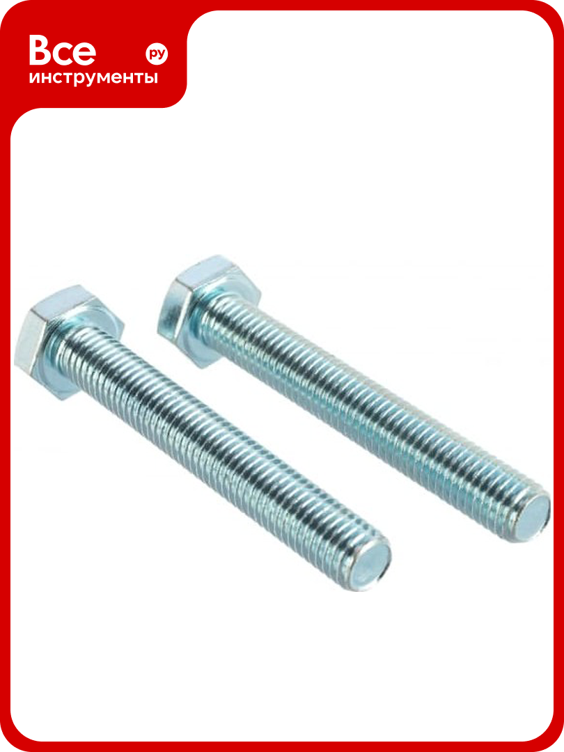 Болт Tech-Krep/Zitar DIN933 с шестигранной головкой, оцинкованный М6х35 16 шт - пакет 102960