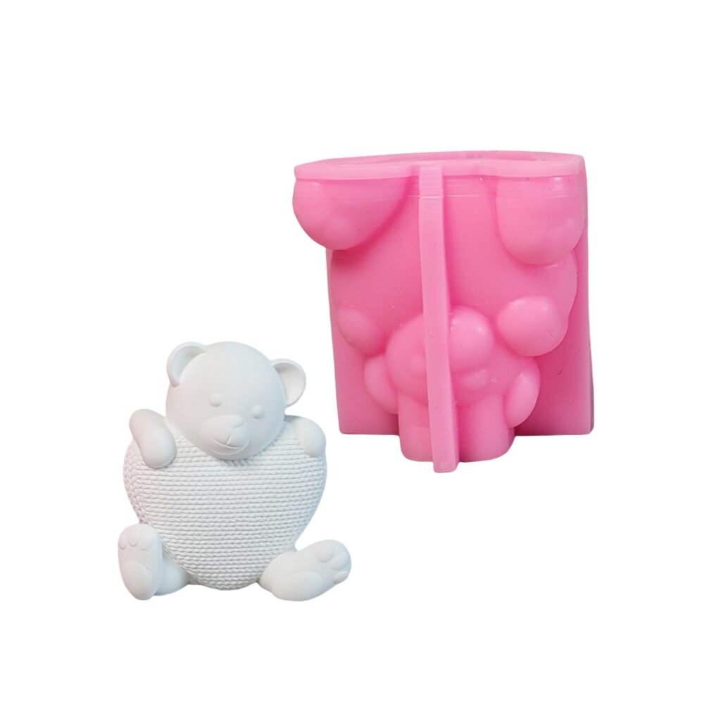 Вязаные Силиконовые Формы Для Свечей Heart Bear для Свечей Мыло Конфеты Шоколад Термостойкая Силиконовая Форма для Помадки
