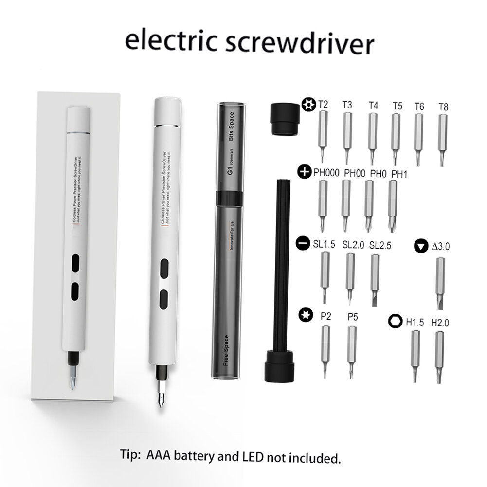 Электрическая отвертка, портативная беспроводная магнитная отвертка, набор прецизионных ручных бит для ремонта ноутбуков, ПК, мобильных телефонов и других мелких устройств.