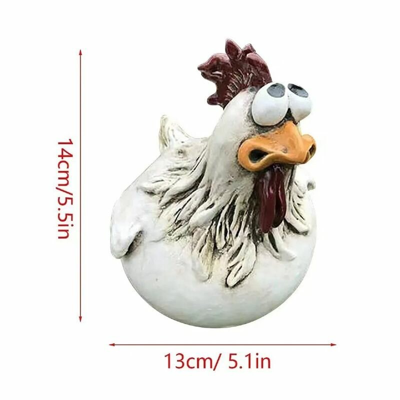 Фигурка садовая курица на забор - декоративная статуэтка для сада и дачи, ручная роспись, устойчивая к влаге