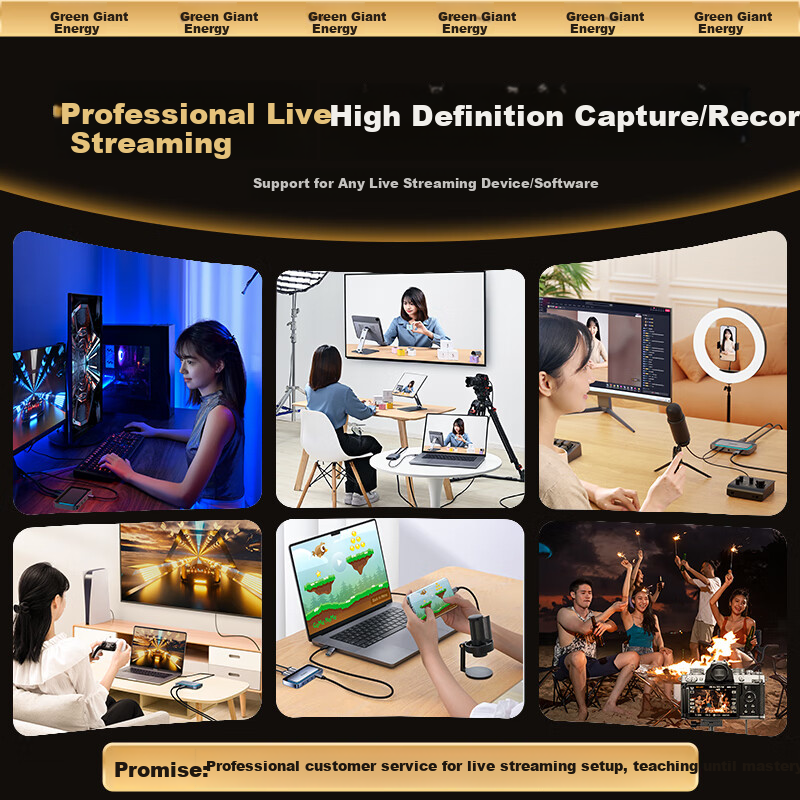 Llano HDMI Video Capture Card Live Streaming 4K60HZ Frame Camera HD Recording for PS5/Xbox/Switch/iPad Camera Game Laptop Mobile Phone USB3.0