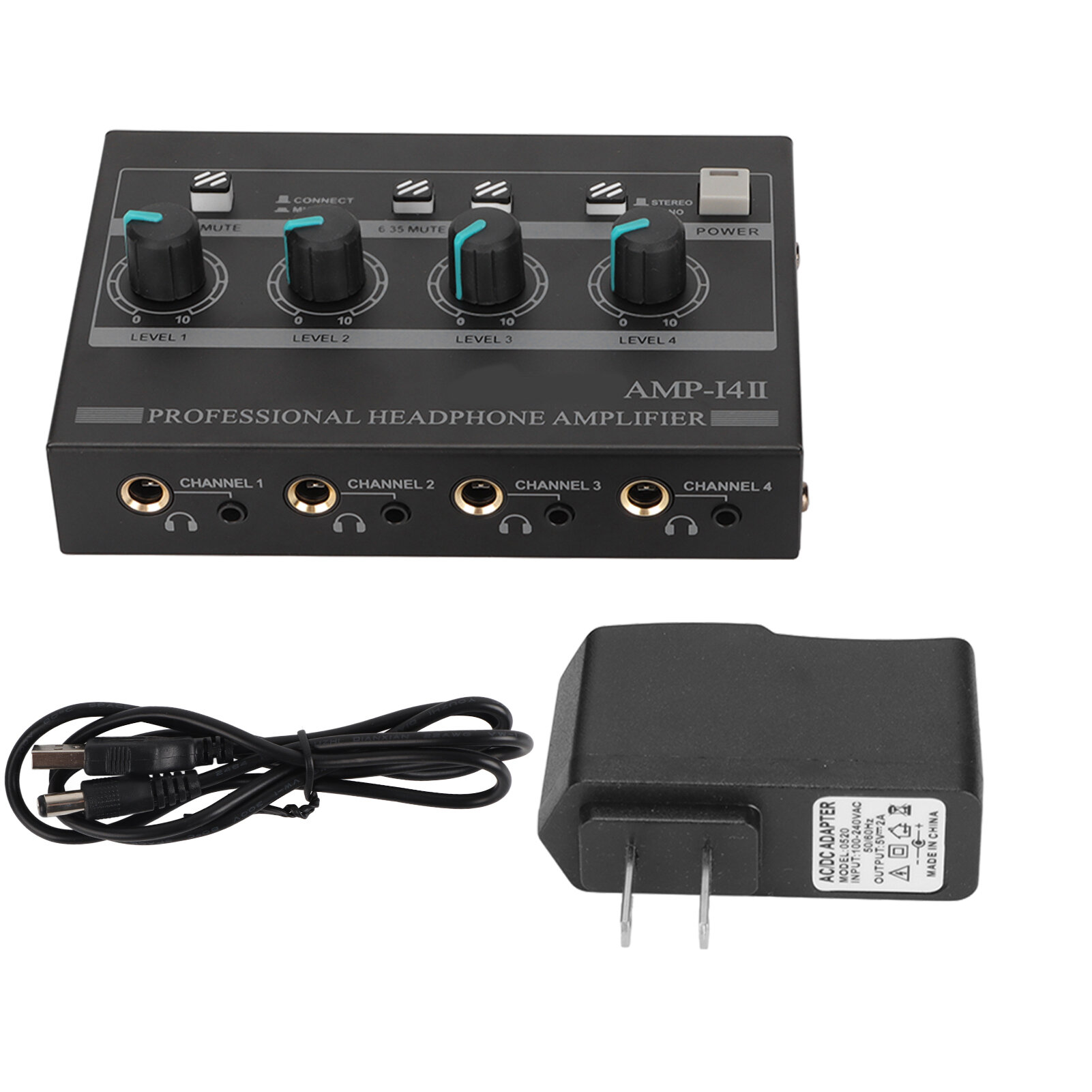 AMP?14II 4-канальный компактный стереоусилитель для наушников с адаптером 12 В 2 А для студии и сцены, 100–240 В, цена в США