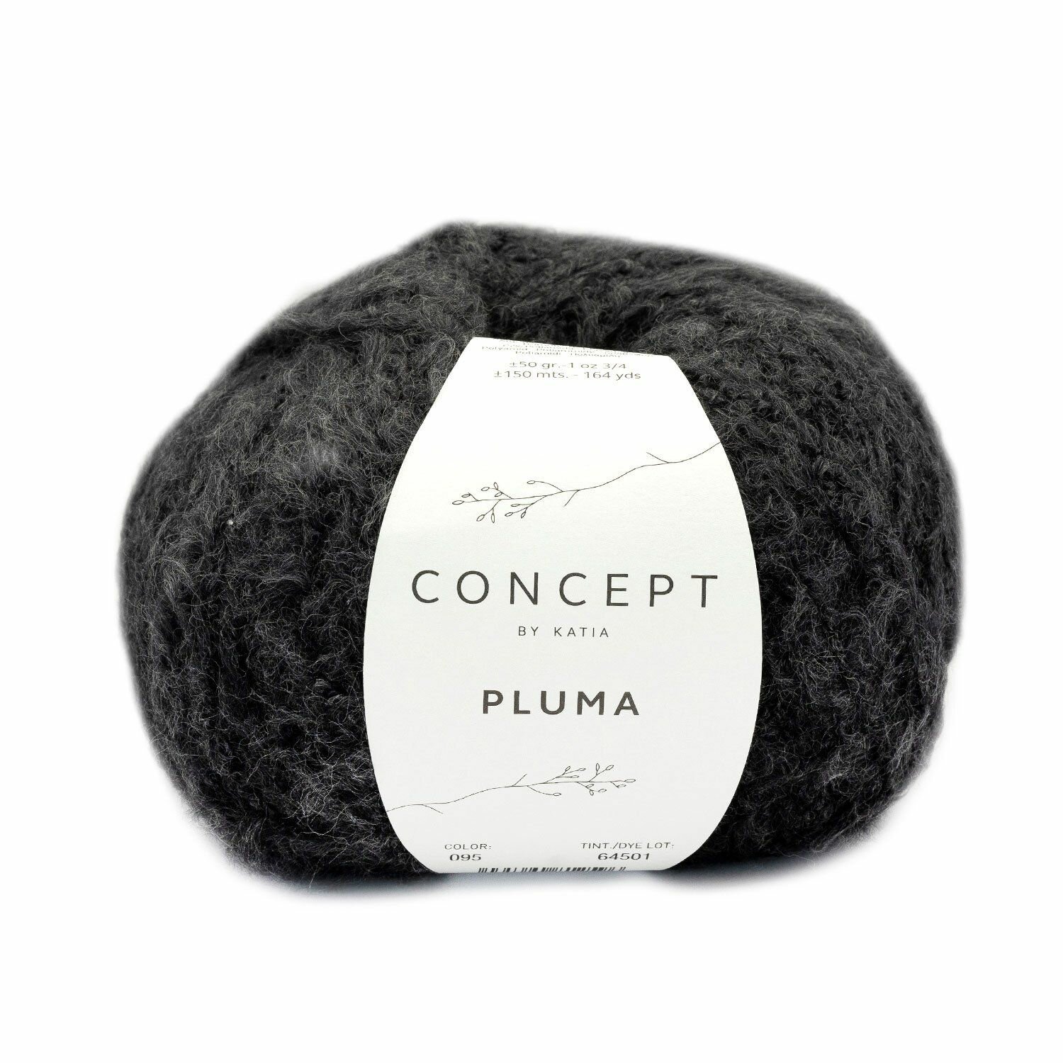 Пряжа для вязания Concept by Katia Pluma (95 Anthracite grey) 1 моток 50 г/150 м