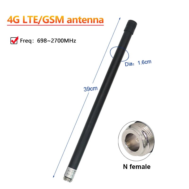 DIXSG Arioteam-3 всенаправленная резиновая антенна для усиления сигнала 12dBi, N Female