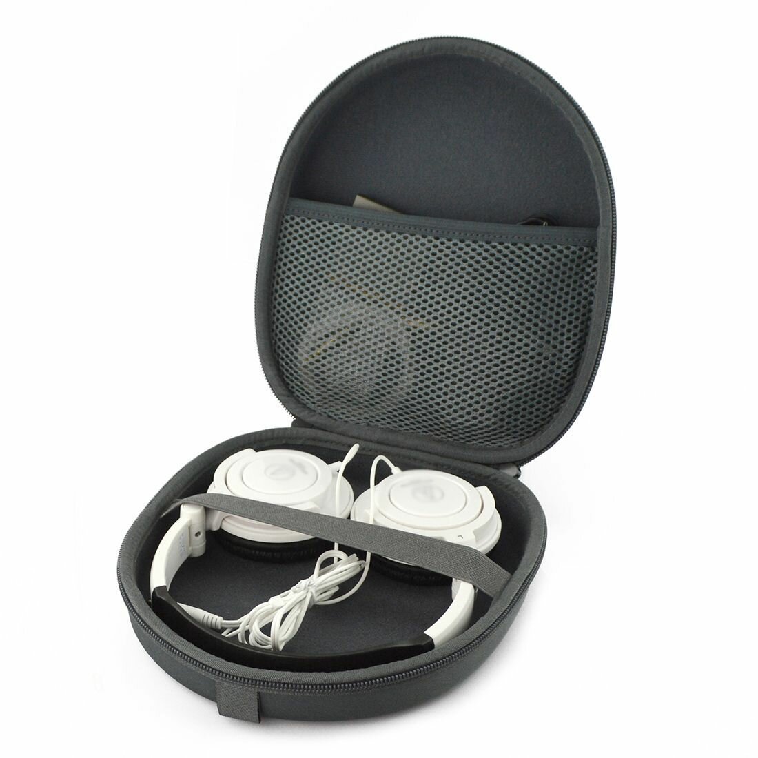 Жесткий чехол MyPads для Audio Technica ATH-SR5BT SR5BTBK ANC7B ANC27X, ANC9, SJ1 ES55BK ES700, ESW9, ESW10. сумка для гарнитуры с местом для кабел.