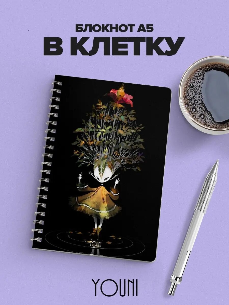 Блокнот для девочки в клетку 48 листов 50 листов, обложка с матовой ламинацией