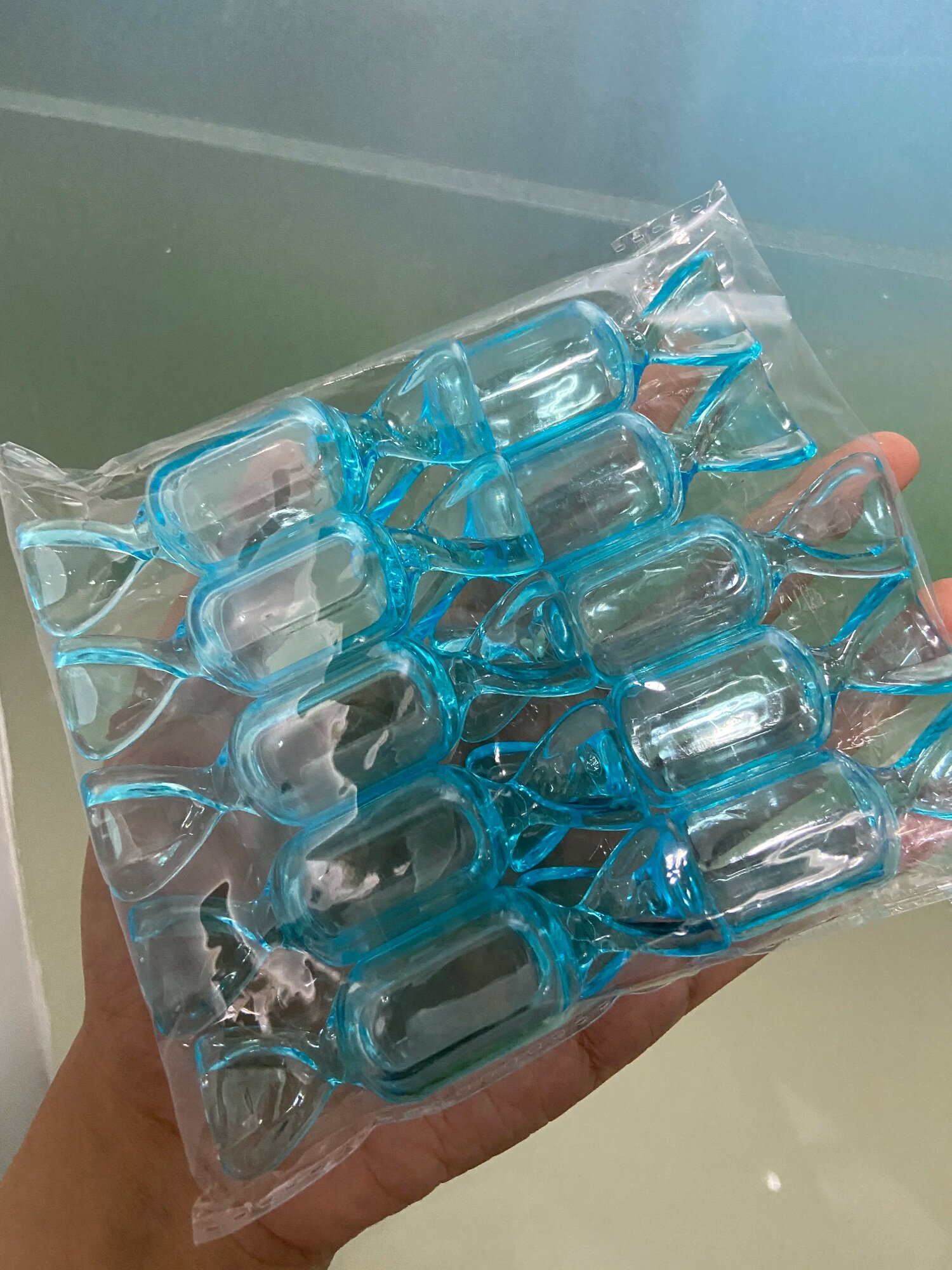 Прозрачные пластиковые коробочки для конфет, 10 шт. Синий