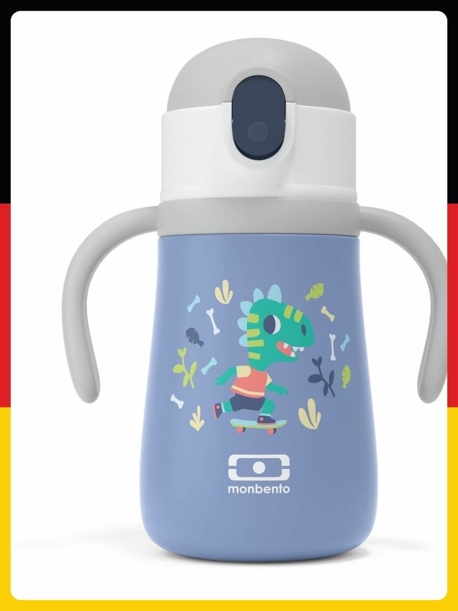 Термобутылка Monbento MB Stram в синем цвете Dino