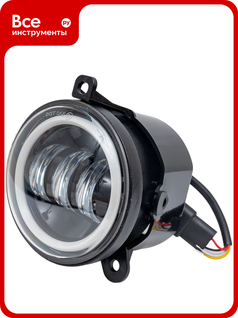 Cветодиодная фара SKYWAY OFF ROAD 125х92 мм круглая 12V/24V 30W 6000К 3 LADA Priora S07201086, темное время суток