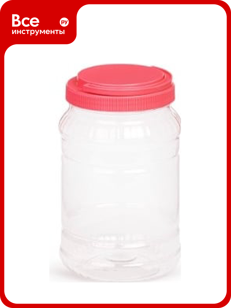 Емкость ЗПИ Альтернатива ПЭТ 2л с ручкой М897, прозрачный пластик, круглая форма, снабжена герметичной крышкой