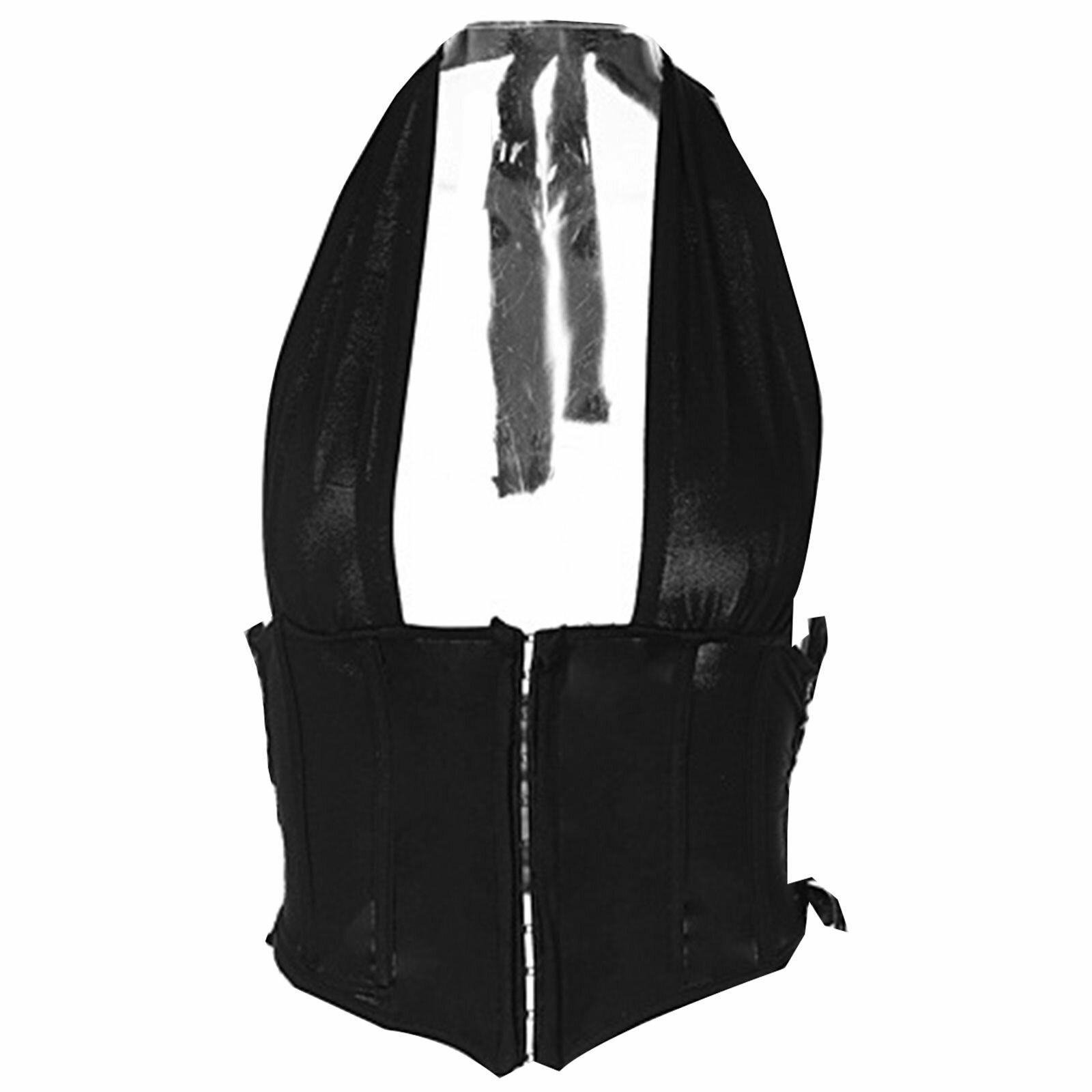 Сексуальный холтер на шее с холтерным сердечком-Черный-S