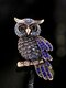 брошь сова синяя без коро...