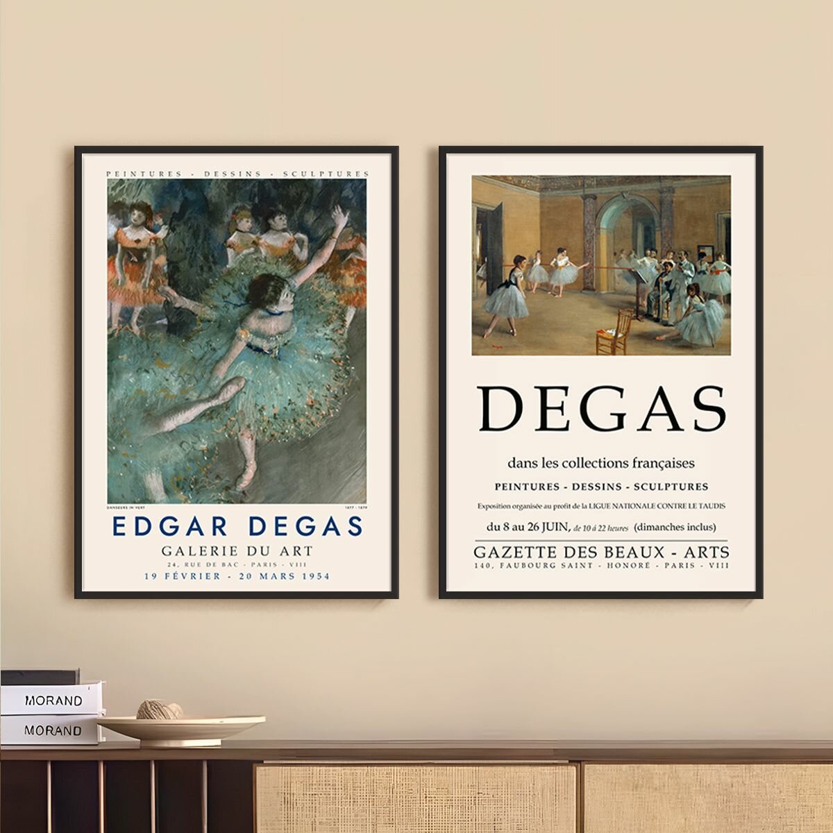 Постер 2 шт 30х40 без рамки "Пара репродукции балет (Голубые танцовщицы, танцы)" набор картин для интерьера