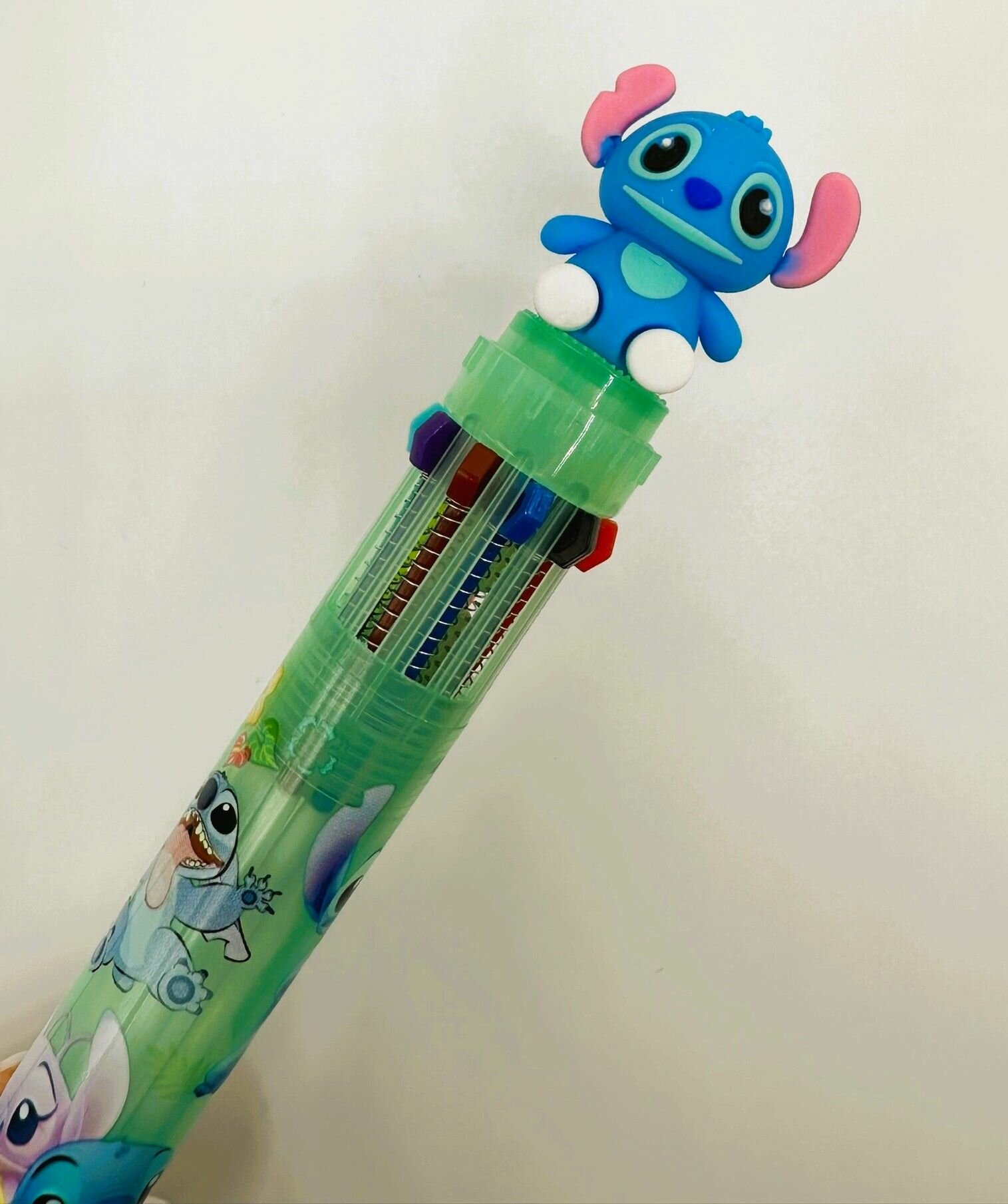 Ручка шариковая " Стич " многоцветная 10 в 1 (салатовый)