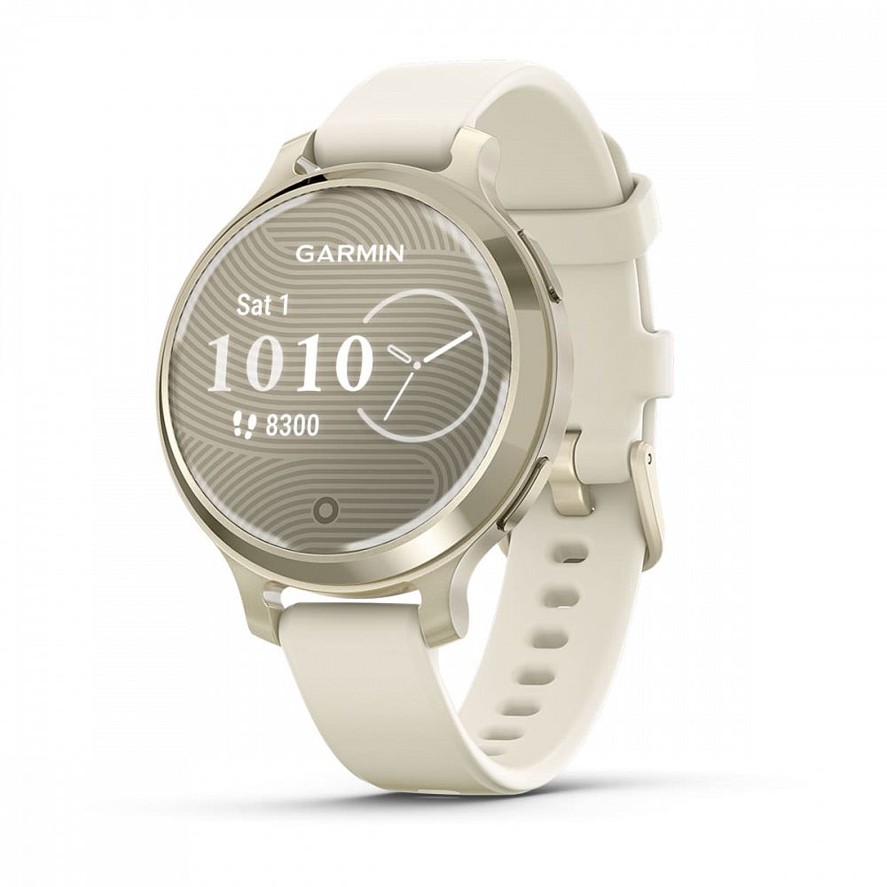 Смарт-часы Garmin Lily 2 Active с золотистым безелем, бежевый силиконовый ремешок