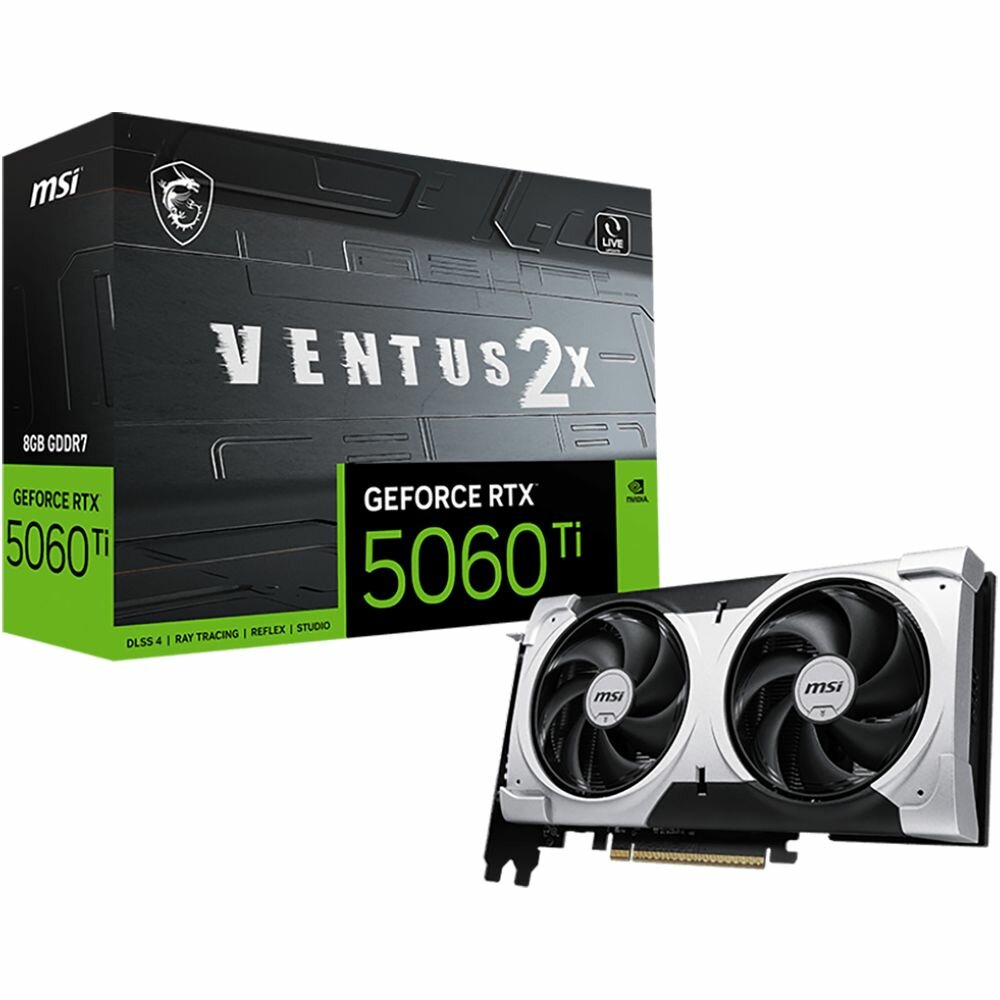 Видеокарта MSI RTX 5060 Ti 8G VENTUS 2X PLUS 8GB GDDR7 128bit 3xDP HDMI 2FAN RTL