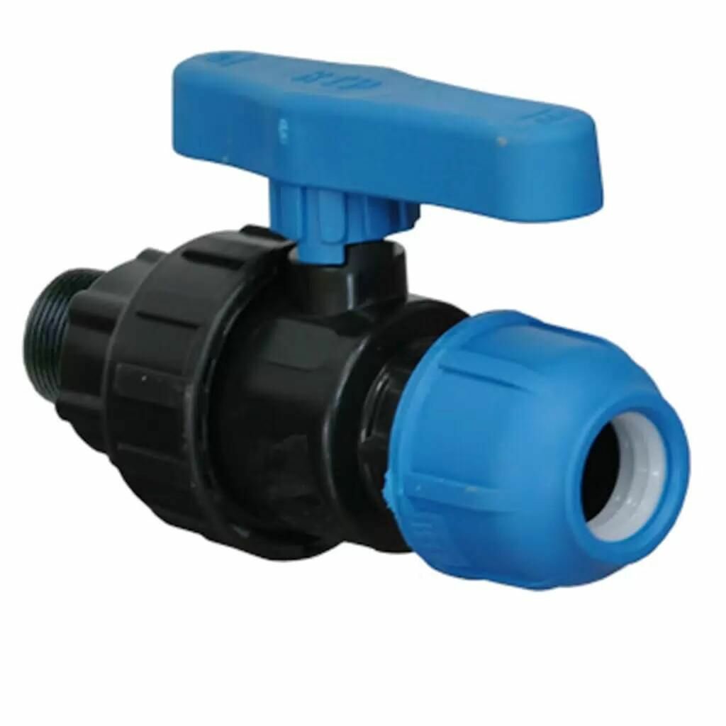 Шаровой кран РосТурПласт ПНД, диаметр 32х1 дюйм, наружная резьба