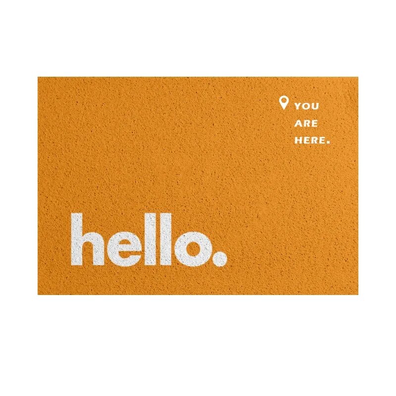 Противоскользящий ПВХ коврик для входной двери 50x70cm, Orange-Hello