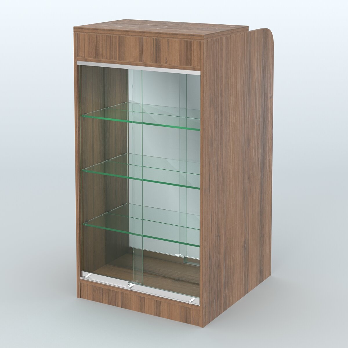 Ресепшен-Лайт №8 (600 мм) (Фасадная стенка - Зеркало), Орех