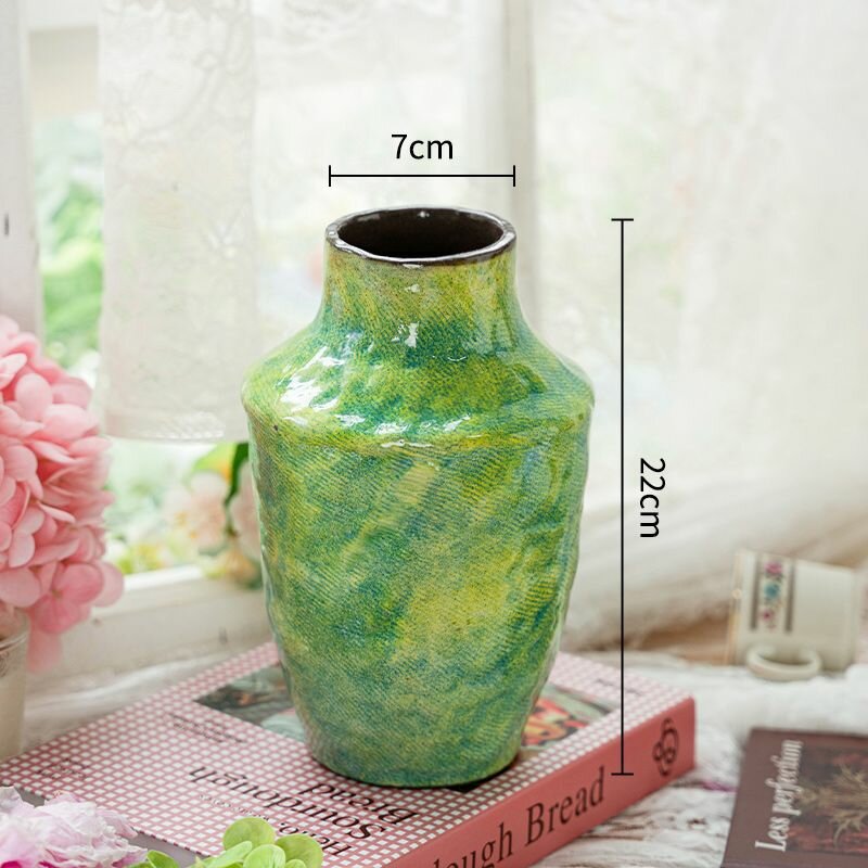 Керамическая ваза кантри глазурь ручной работы декор для дома и офиса